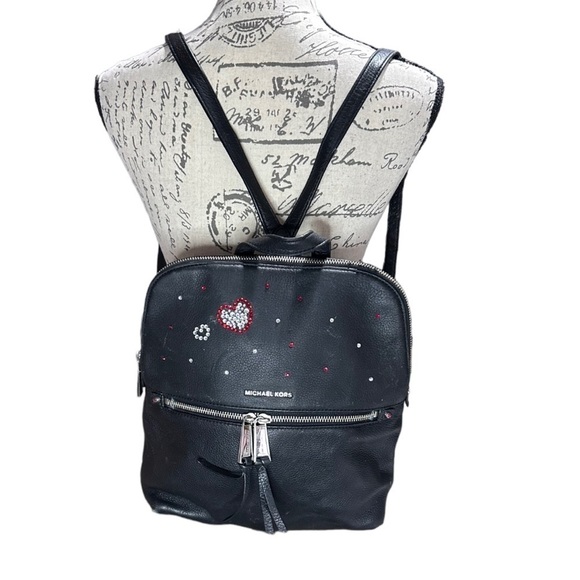 Michael Kors | Bags | Upcycled Custom Bling Michael Kors Black Leather ...